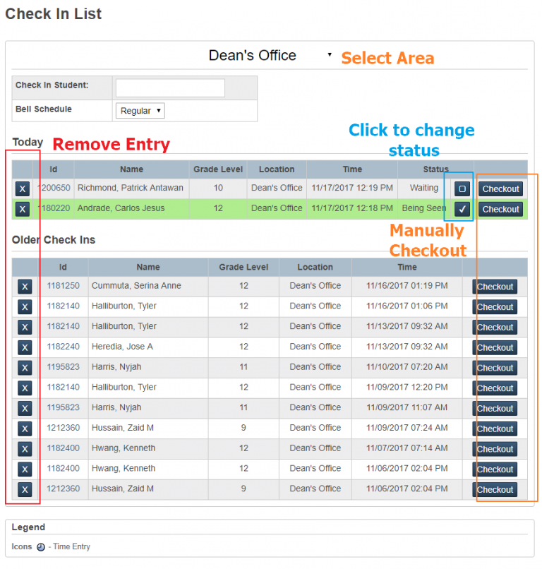 Check In Review Screen – DOCS